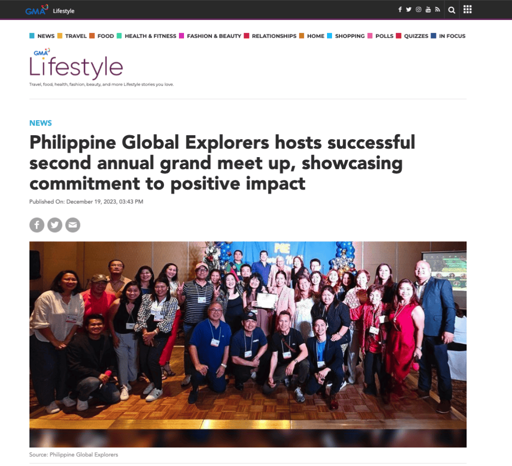 PGE In the Media - Philippine Global Explorers