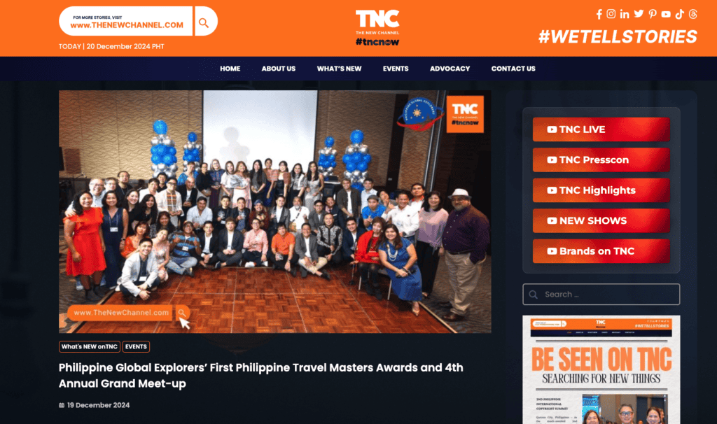 PGE In the Media - Philippine Global Explorers